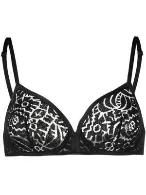 ERES Floral-lace Detail Bra - Black