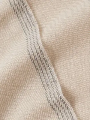 Brunello Cucinelli Fringed Striped Wool And Cashmere-blend Scarf