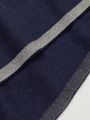 Brunello Cucinelli Fringed Striped Wool And Cashmere-blend Scarf