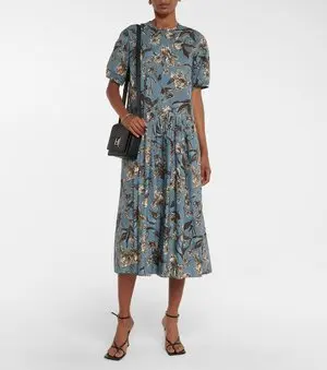 Max Mara Agave Floral Midi Dress