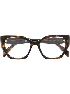 Prada Round Frame Glasses - Brown