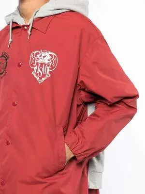 UNDERCOVERISM Logo-print Hooded Coat - Red