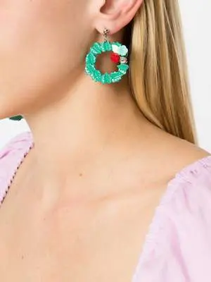 AMIR SLAMA Floral-appliqué Asymmetric Earrings