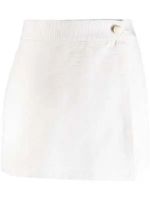 ADRIANA DEGREAS Wrap-front Cotton Shorts - White