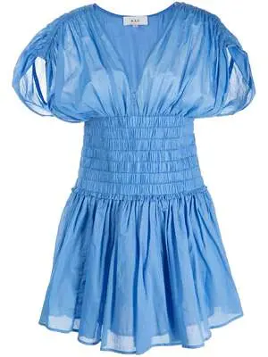 A.L.C. Luna Smocked Mini Dress Blue