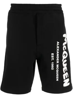 Alexander McQueen Logo-print Shorts - Black