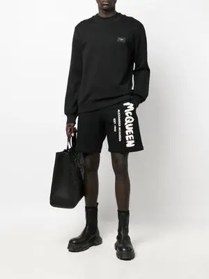 Alexander McQueen Logo-print Shorts - Black