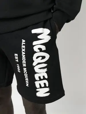 Alexander McQueen Logo-print Shorts - Black