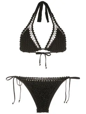 AMIR SLAMA Crochet Layer Bikini - Black
