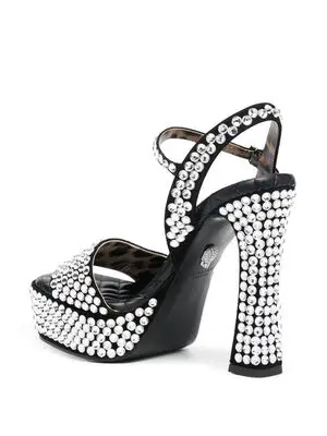 Philipp Plein Strass Crystal-embellished 140mm Sandals - Black