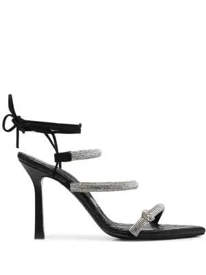 Philipp Plein 105mm Crystal-embellished Strappy Sandals - Black
