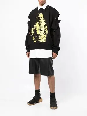 TAKAHIROMIYASHITA THESOLOIST. Graphic Print Distressed Jumper