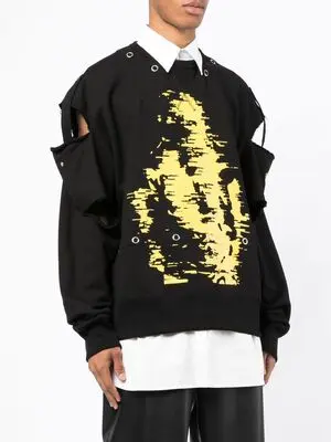 TAKAHIROMIYASHITA THESOLOIST. Graphic Print Distressed Jumper