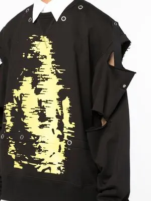 TAKAHIROMIYASHITA THESOLOIST. Graphic Print Distressed Jumper