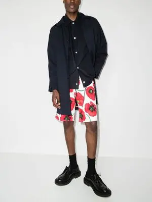 Kenzo Poppy-print Bermuda Shorts - White