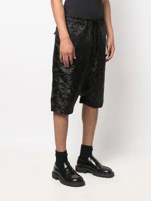 Junya Watanabe Botanical-print Drop-crotch Shorts
