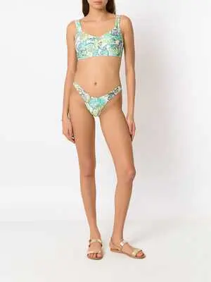 AMIR SLAMA Palm Leaf Print Bikini