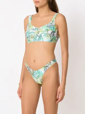 AMIR SLAMA Palm Leaf Print Bikini