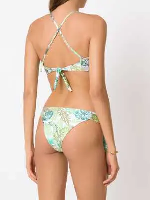 AMIR SLAMA Palm Leaf Print Bikini