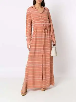 AMIR SLAMA Striped Silk Maxi Dress