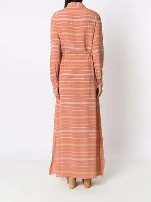 AMIR SLAMA Striped Silk Maxi Dress