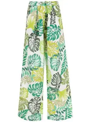 AMIR SLAMA Palm Leaf Print Trousers