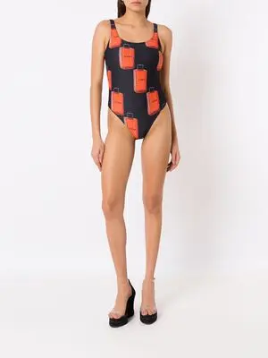 AMIR SLAMA Graphic Print One Piece Swimsuit