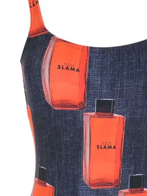 AMIR SLAMA Graphic Logo-print Swimsuit