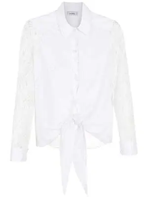 AMIR SLAMA Broderie Anglaise Panelled Shirt