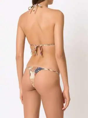AMIR SLAMA Palm Leaf Print Bikini