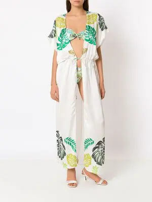AMIR SLAMA Palm Leaf-print Beach Dress