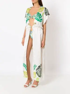 AMIR SLAMA Palm Leaf-print Beach Dress