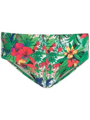 AMIR SLAMA Floral-print Swim Trunks - Green
