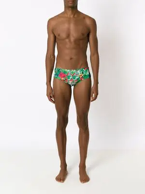 AMIR SLAMA Floral-print Swim Trunks