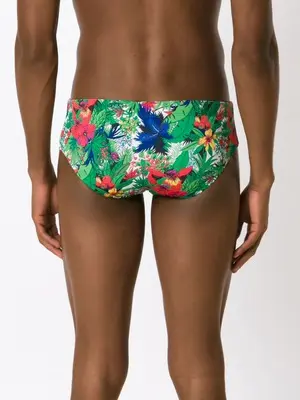 AMIR SLAMA Floral-print Swim Trunks