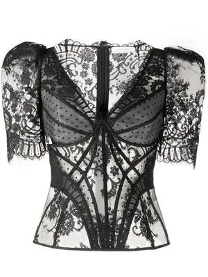 Zimmermann Lace Puff-sleeve Top