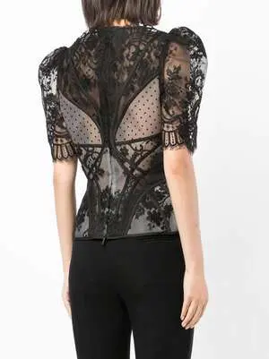 Zimmermann Lace Puff-sleeve Top