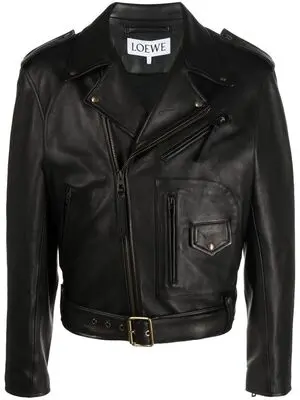 Loewe Belted Leather Biker Jacket