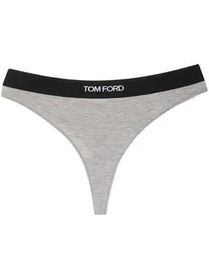 TOM FORD Logo-waistband Thong - Grey