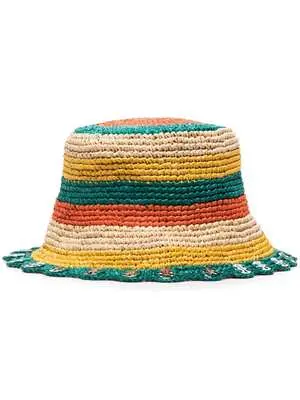 Rabanne Raffia Straw Hat - Green