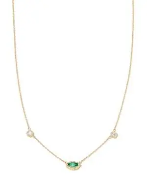 Jacquie Aiche 14kt Yellow Sophia Emerald And Diamond Necklace - Gold
