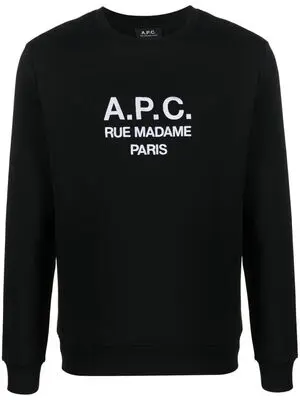 A.p.c. Logo-embroidered Sweatshirt - Black