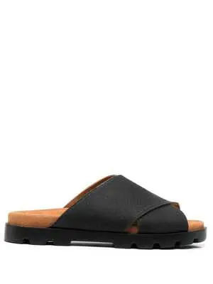 Camper Brutus Cross-strap Leather Sandals Black