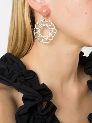 AMIR SLAMA Floral-appliqué Drop Earrings
