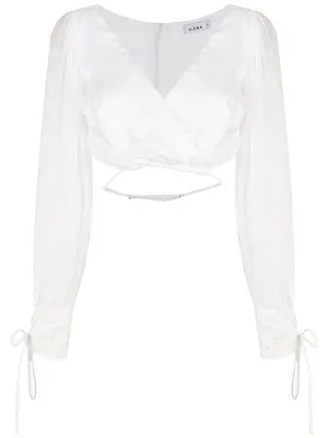 AMIR SLAMA Cropped Silk Blouse - White