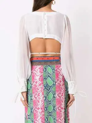 AMIR SLAMA Cropped Silk Blouse