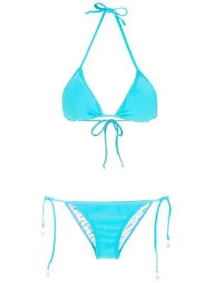 AMIR SLAMA Halterneck Triangle Bikini - Blue