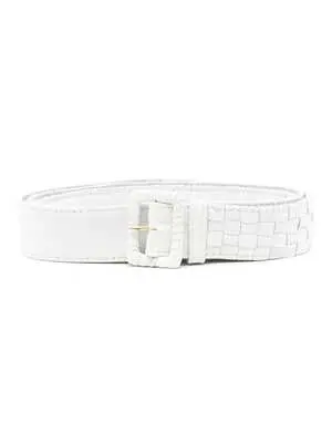 AMIR SLAMA Woven Leather Belt - White