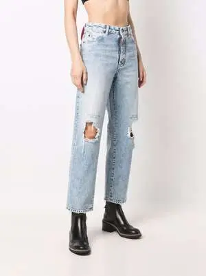 Dsquared2 Distressed Straight-leg Jeans