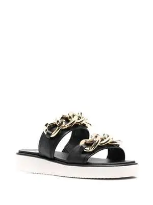 Michael Kors 30mm Scarlett Chain-link Leather Slides